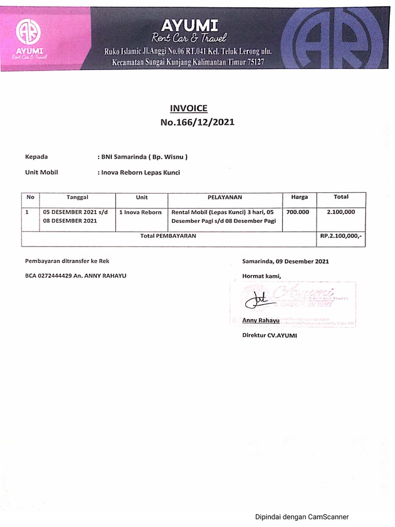 Invoice BNI | PDF