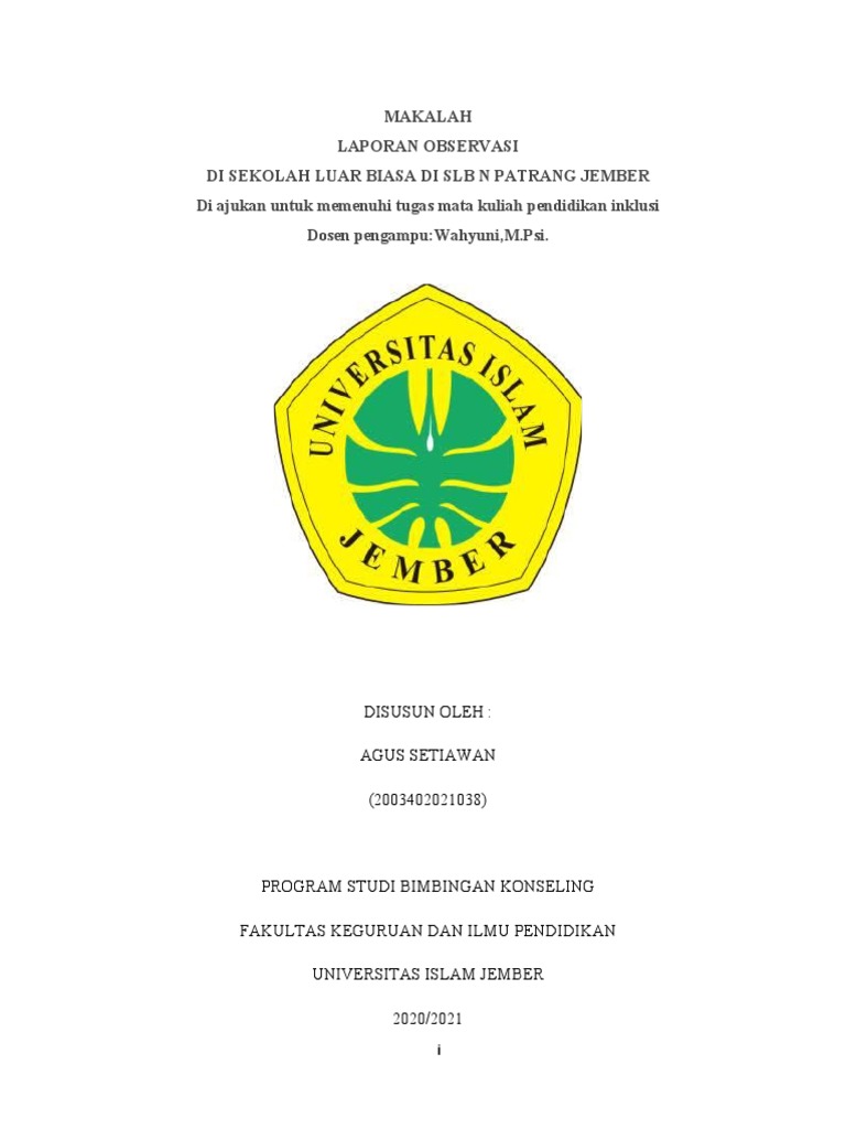 Observasi Pendidikan di SLB N Jember | PDF