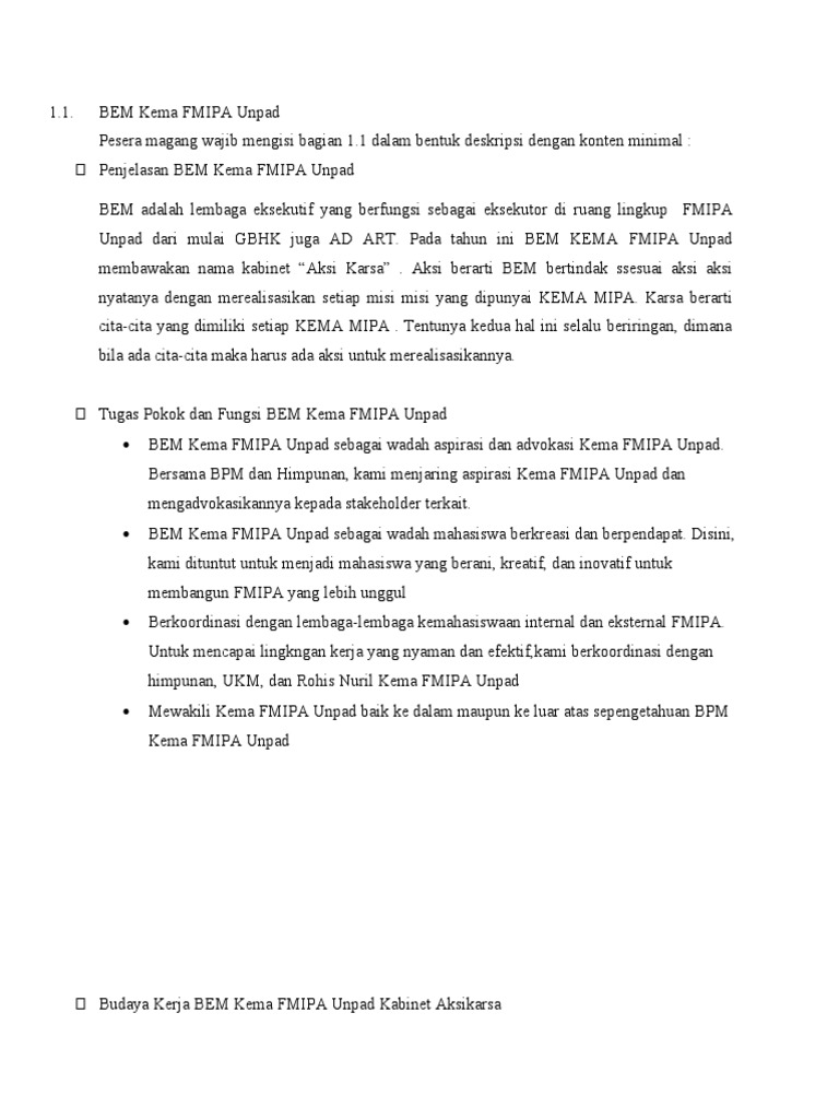 Bem Kema Fmipa Unpad | PDF