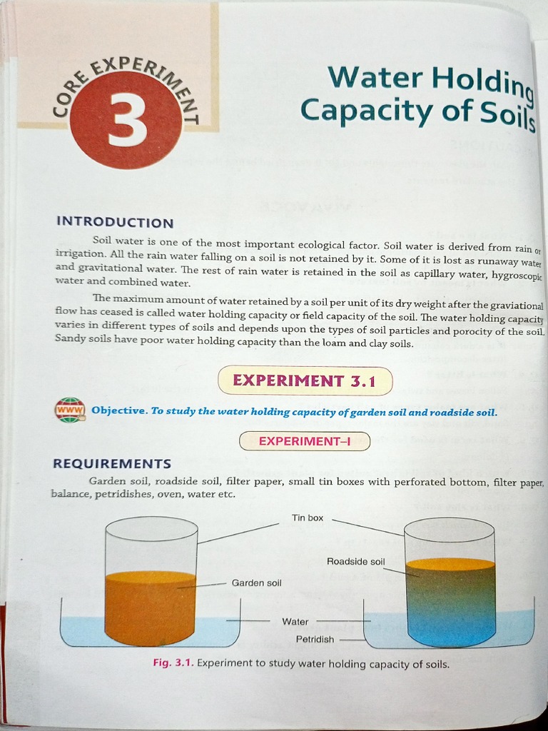Water Holding Capacity of Soils | PDF