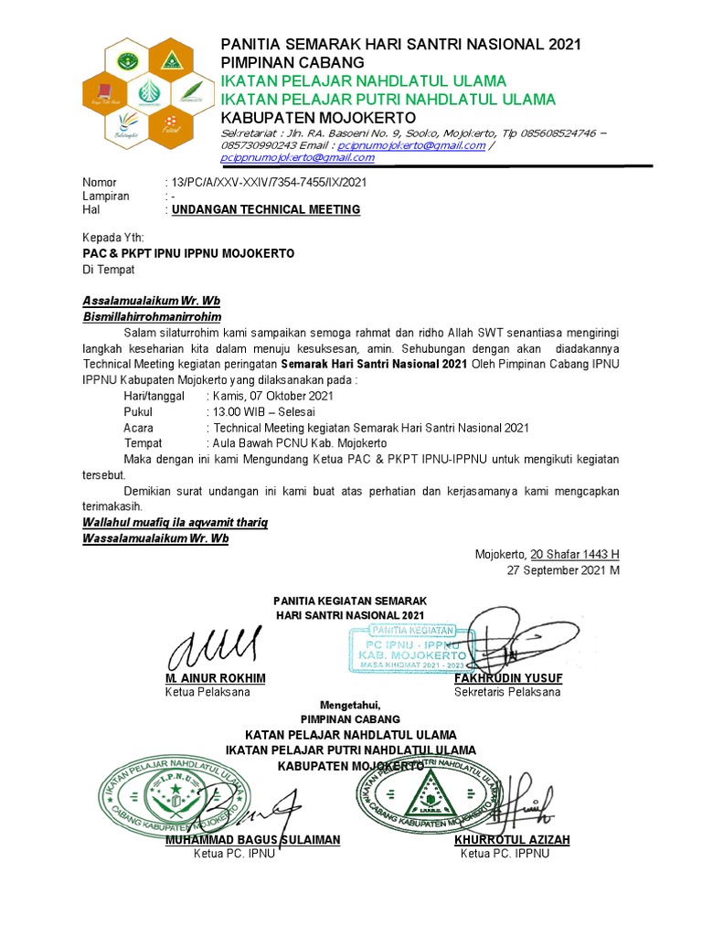 Contoh Undangan Technical Meeting | PDF