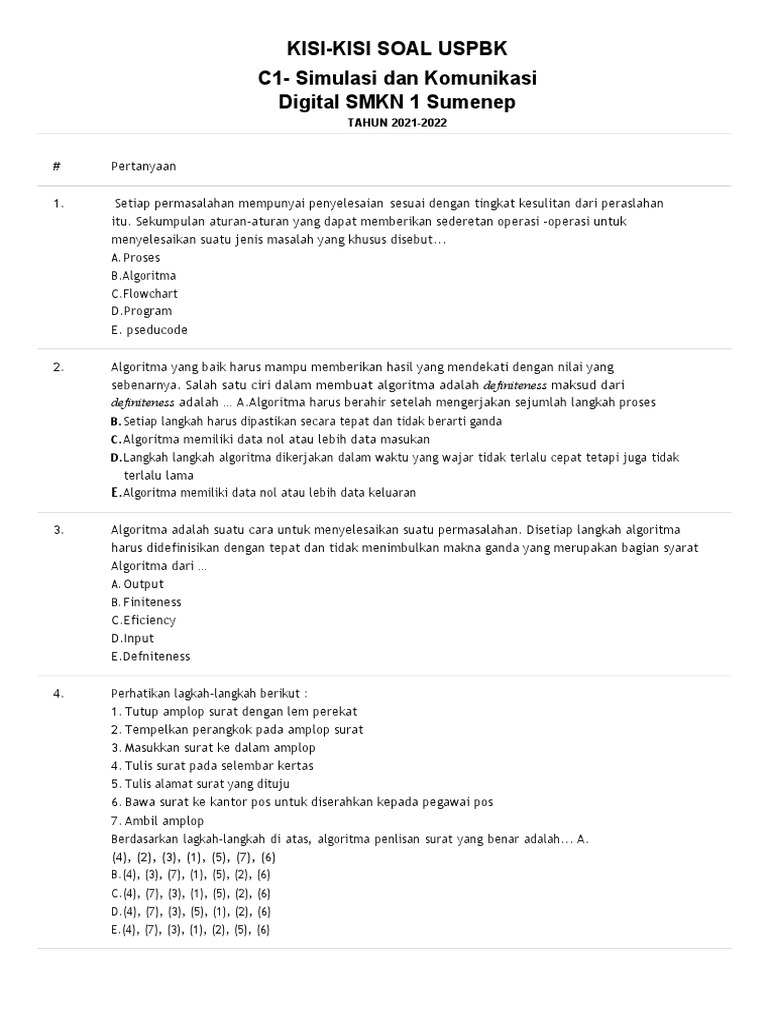C1 - Simulasi Dan Komunikasi Digital USPBK 2022 | PDF
