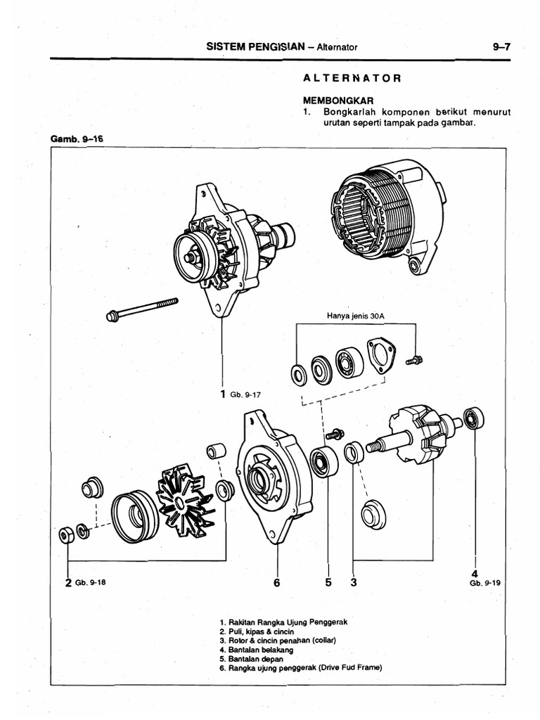 Cara Pembongkaran Alternator Dan Pemeriksaannya | PDF