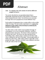 Chemistry Investigatory Project: Acidity in Tea Leaves | PDF
