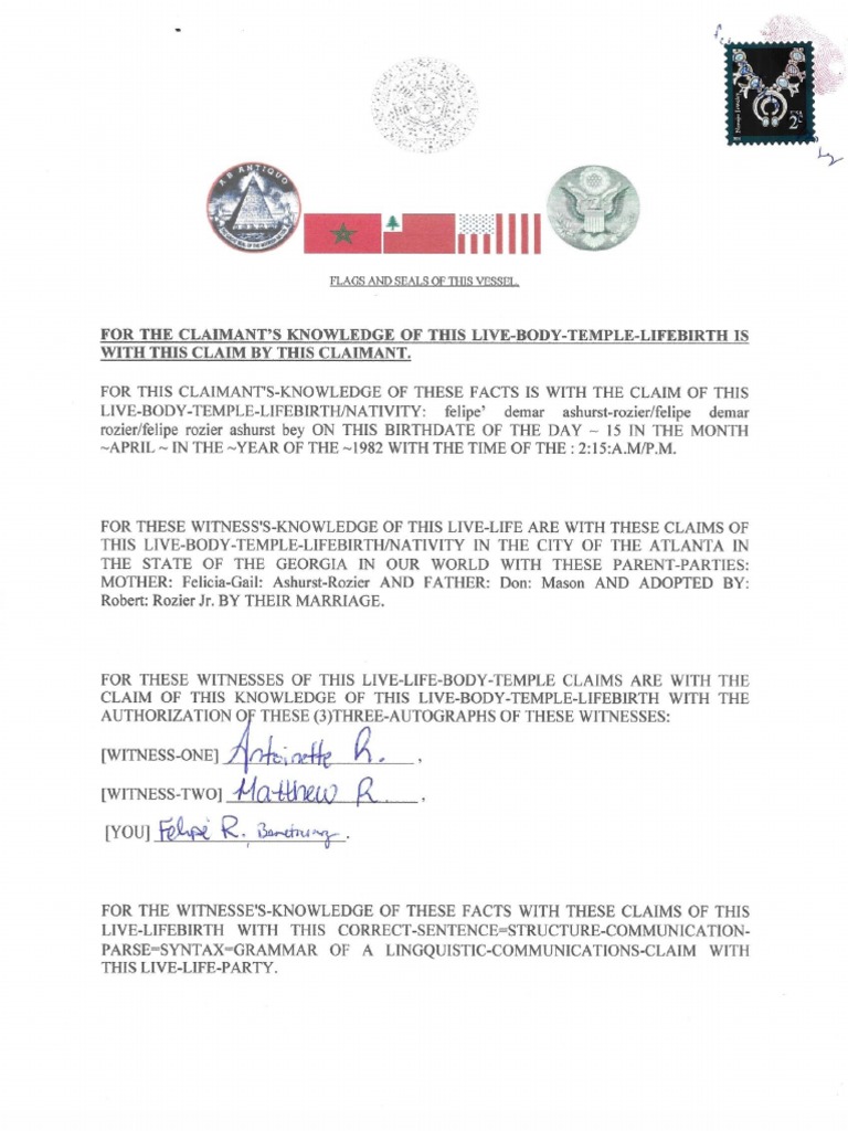 Claim of Life and Articles of Governance | PDF