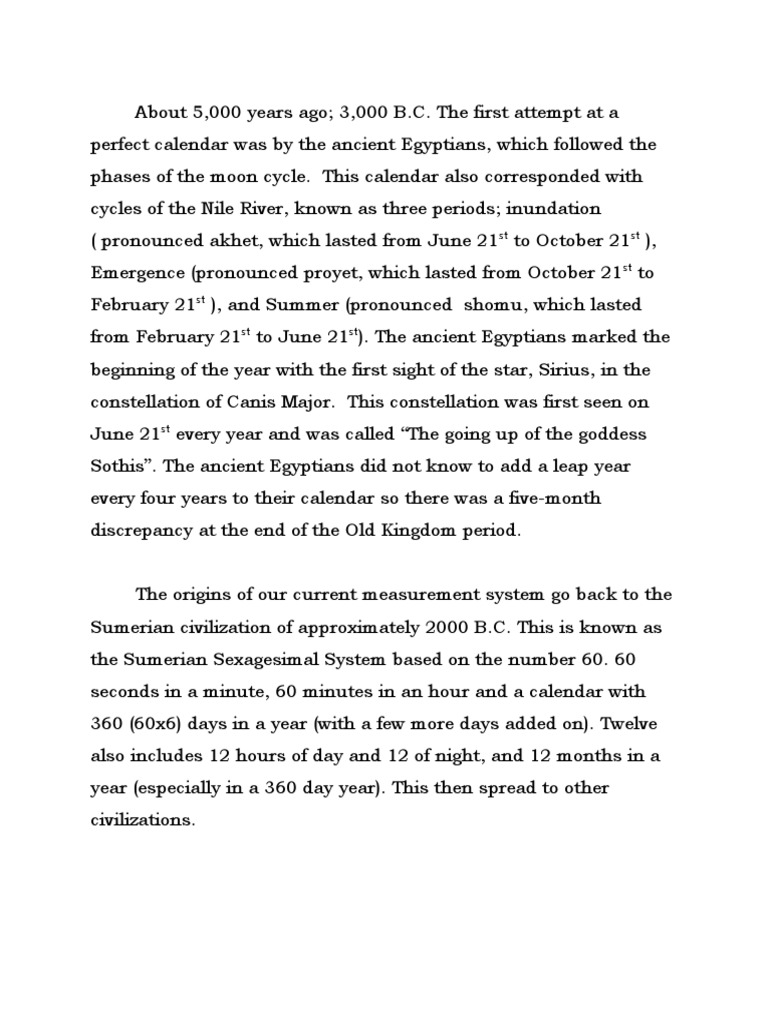 The Evolution of Calendars: From Ancient Egyptians to Modern Astronomy ...