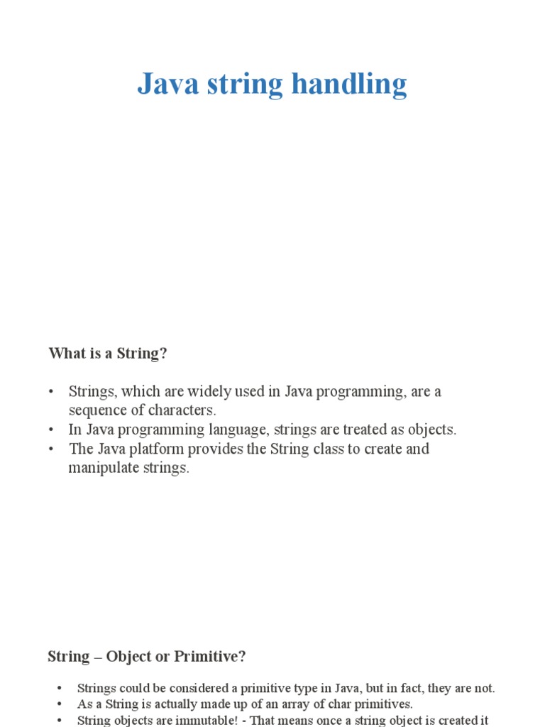String Handling Pdf String Computer Science Programming Paradigms