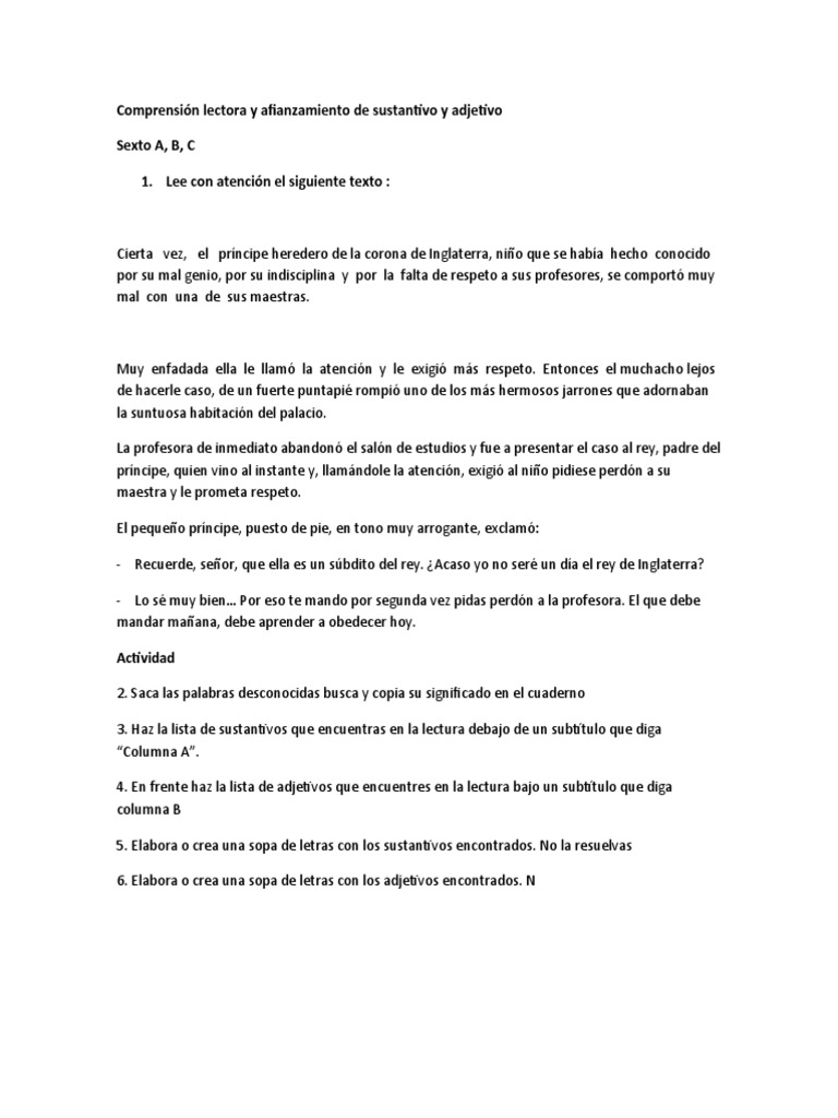 Comprensión y Gramática Sexto Grado | PDF | Clásicos