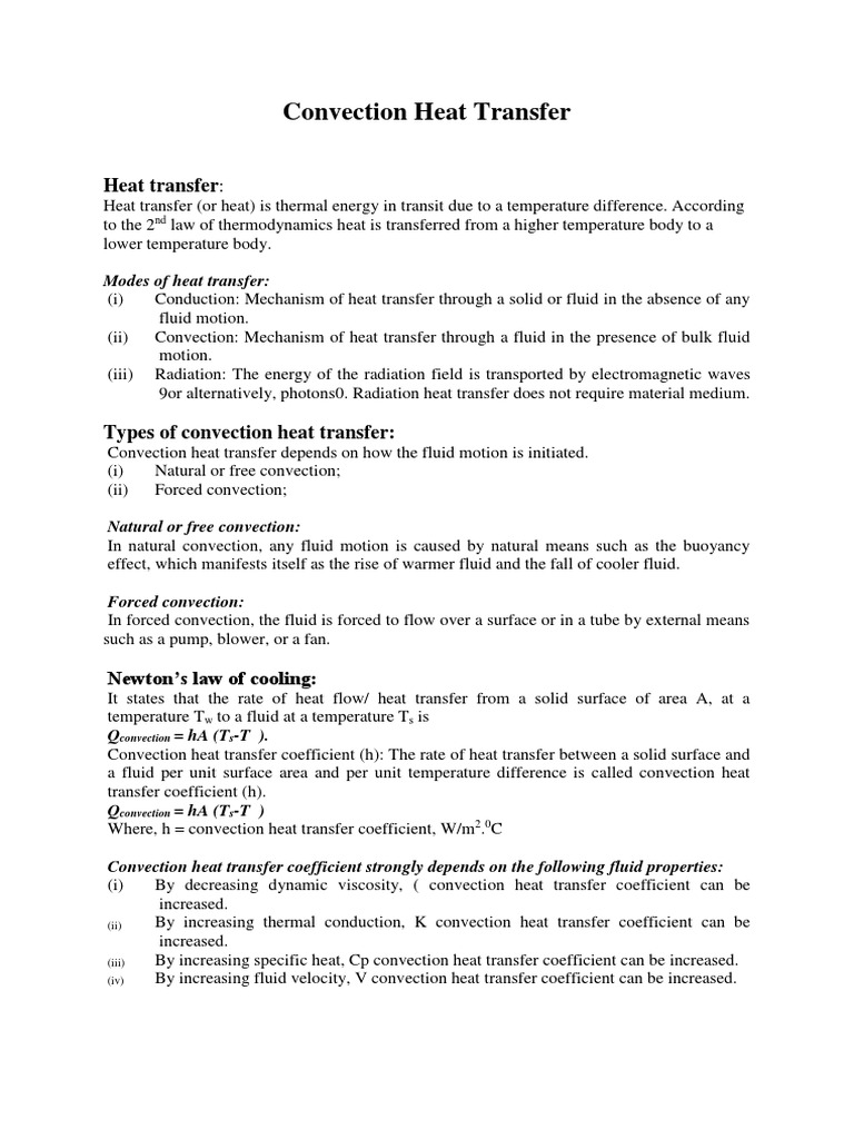 Convection Heat Transfer | Download Free PDF | Boundary Layer | Heat ...