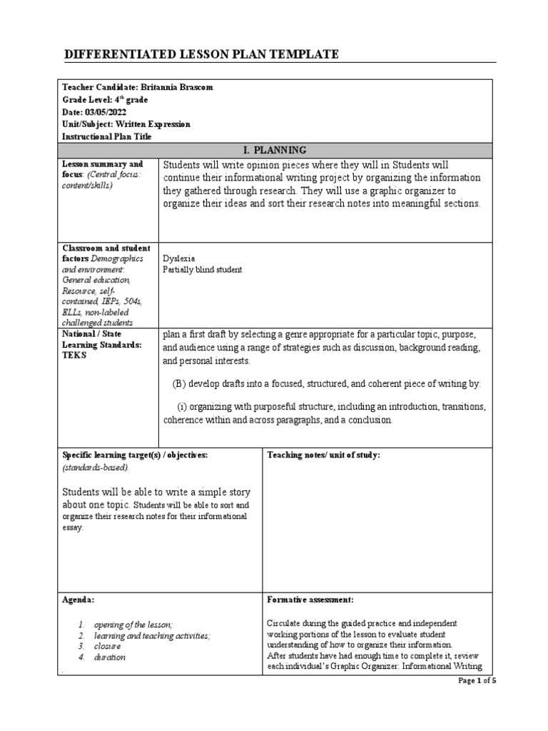 4th Grade Opinion Writing Lesson Plan | PDF | Lesson Plan | Essays