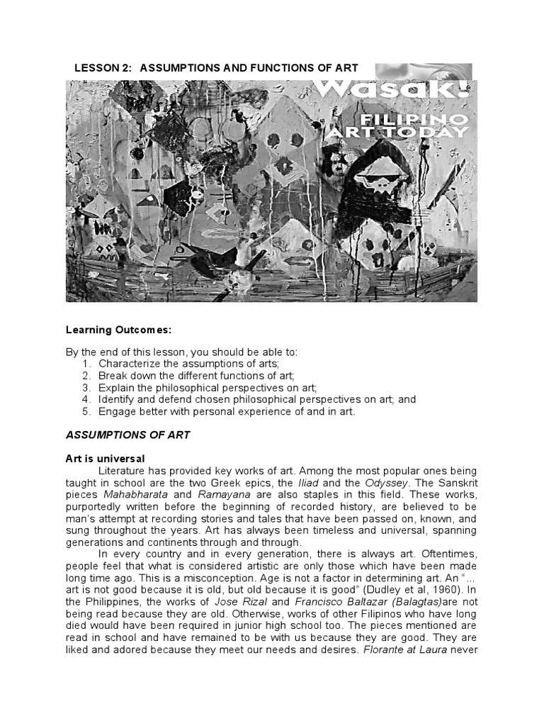 Art Appreciation Lesson 2 | PDF | Experience | Beauty