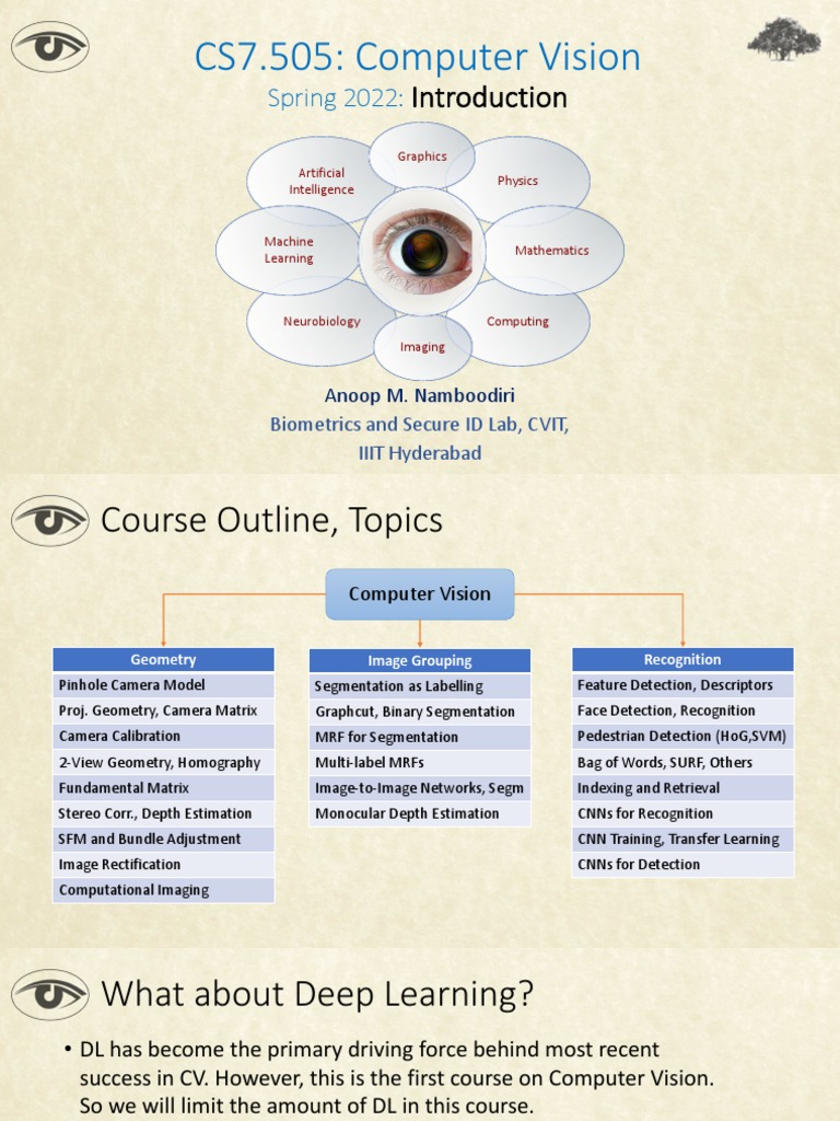 CS7.505: Computer Vision: Spring 2022 | PDF | Optical Resolution ...