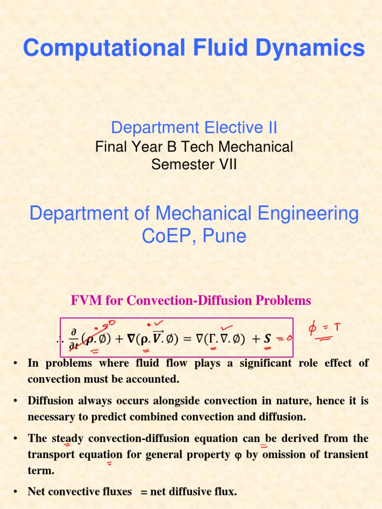 9 - DE - CFD - FVM For Convection Diffusion Problems | PDF | Diffusion | Fluid Dynamics