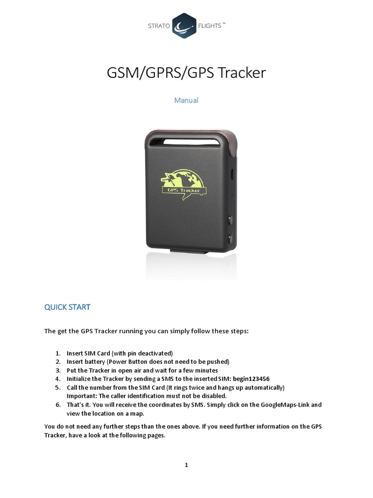 GSM/GPRS/GPS Tracker: Manual | PDF | General Packet Radio Service ...