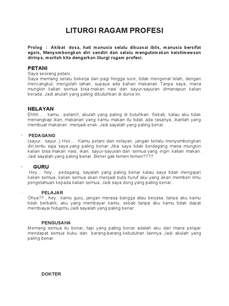 Liturgi Ragam Profesi | PDF