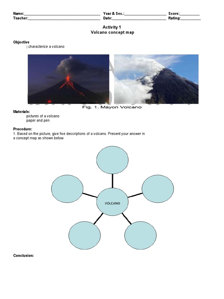 Activity 1 Volcano Concept Map | PDF | Volcano | Viscosity