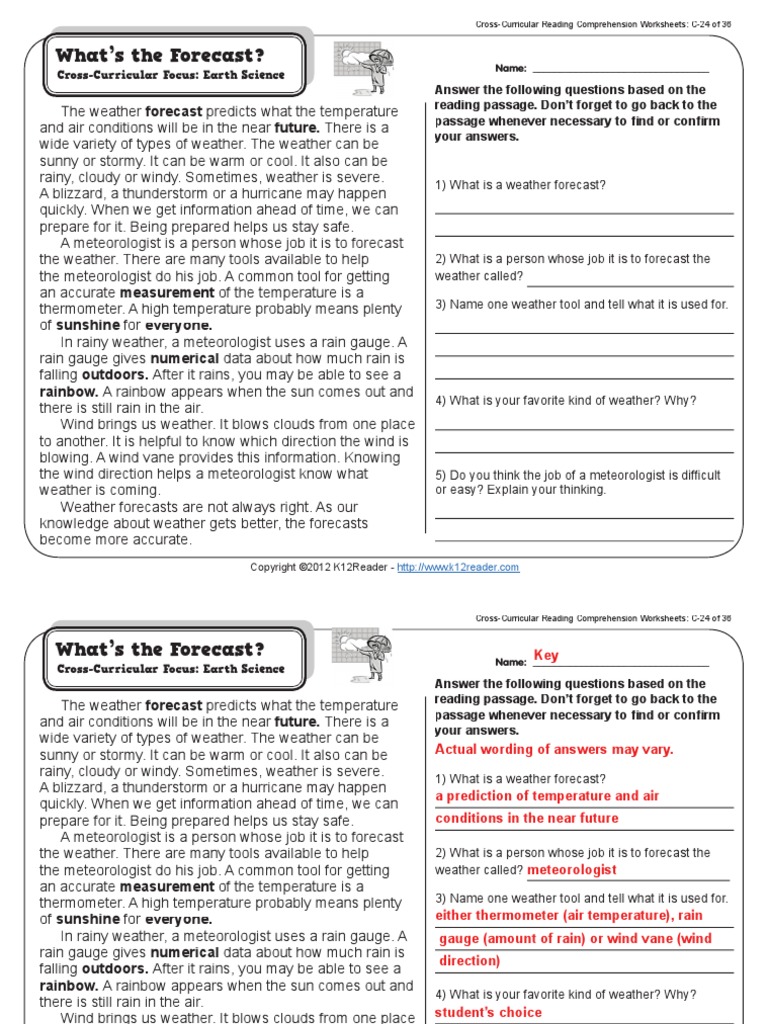 What's The Forecast?: Cross-Curricular Focus: Earth Science | PDF ...