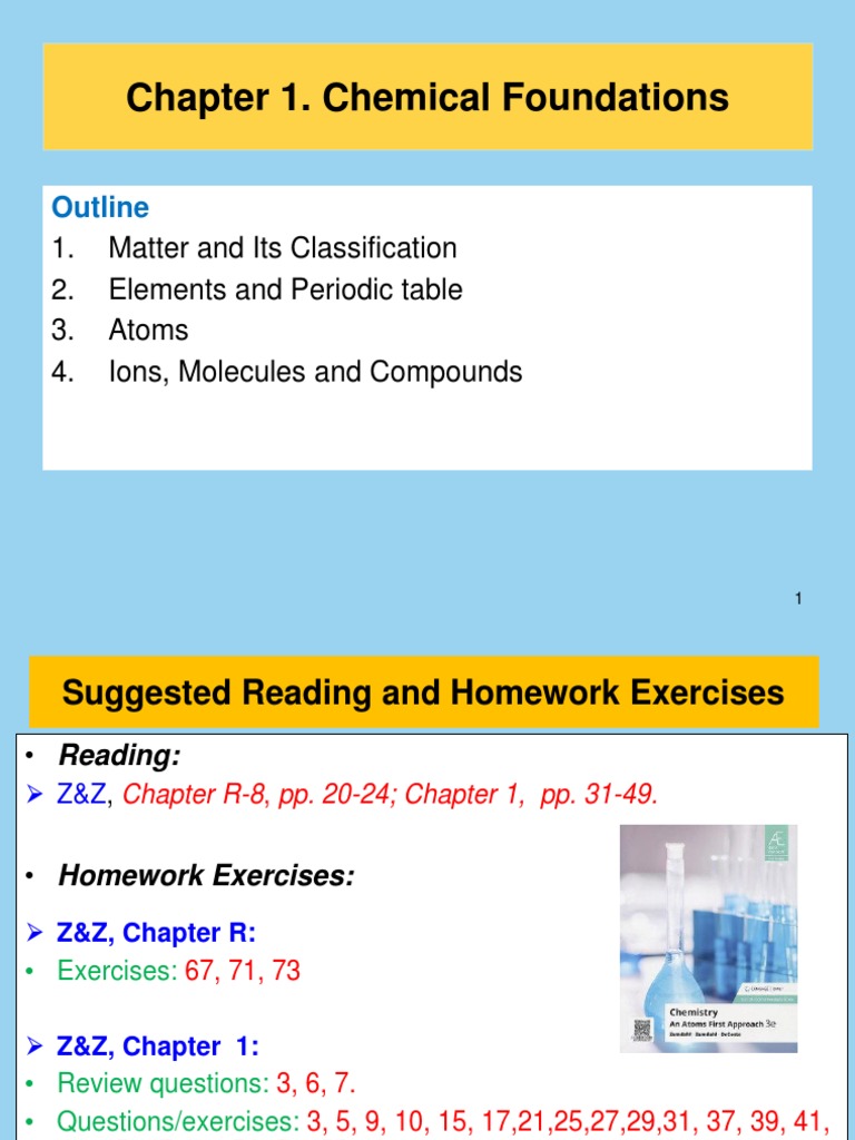 Chapter 1 - Chemical Foundation | PDF | Atomic Nucleus | Atoms
