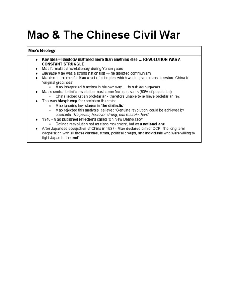 Mao & The Chinese Civil War | PDF | Mao Zedong | Chinese Civil War