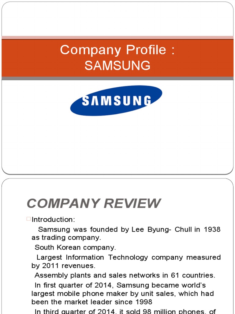Company Profile SAMSUNG | PDF | Samsung Electronics | Smartphone