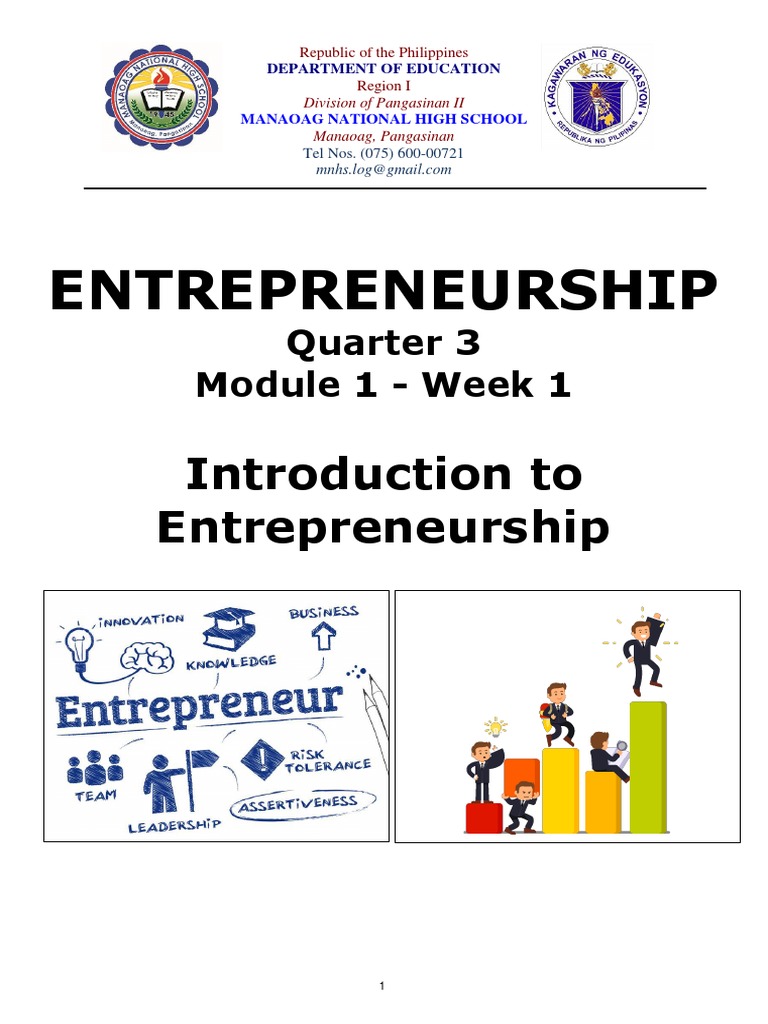 Introduction to Entrepreneurship Module | PDF | Entrepreneurship | Business