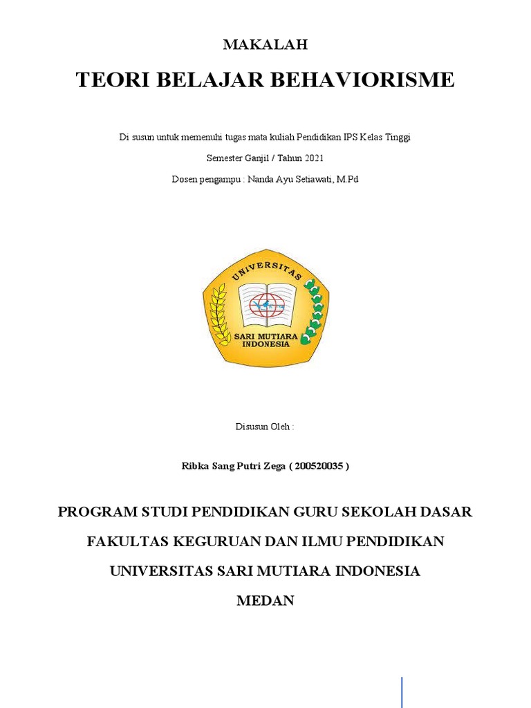Teori Belajar Behaviorisme dalam Pendidikan | PDF | Karier ...