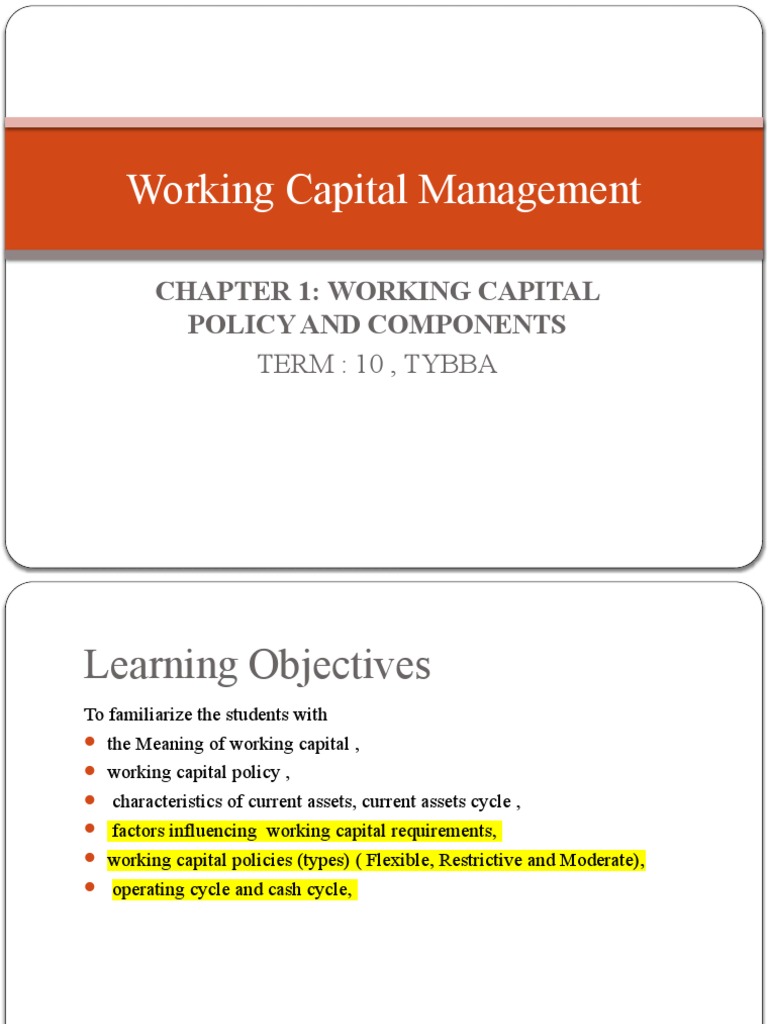 Working Capital Management Overview | PDF | Working Capital | Money