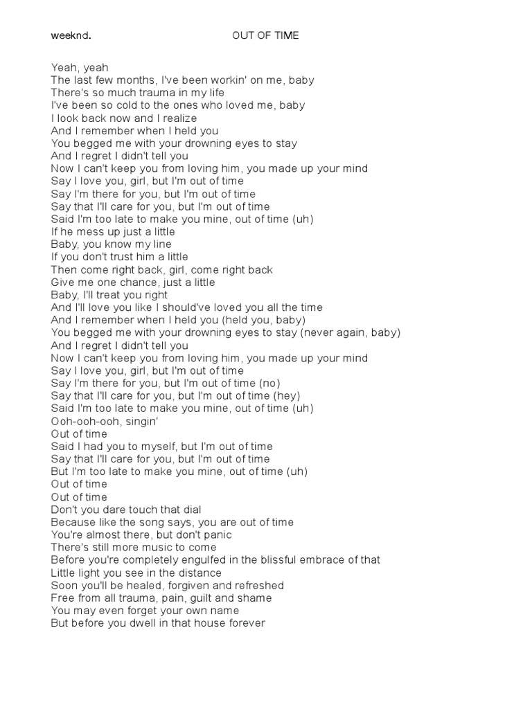 Letra Canción en Ingles | PDF