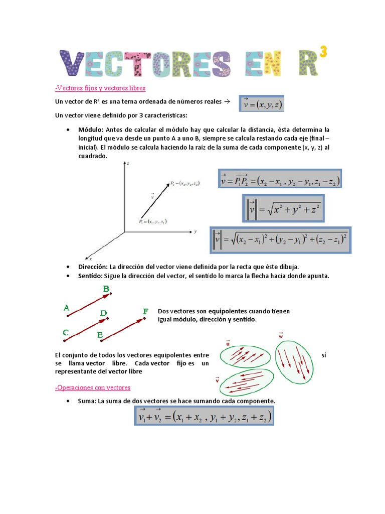 Vectores en R3 | PDF | Espacio vectorial | Vector Euclidiano