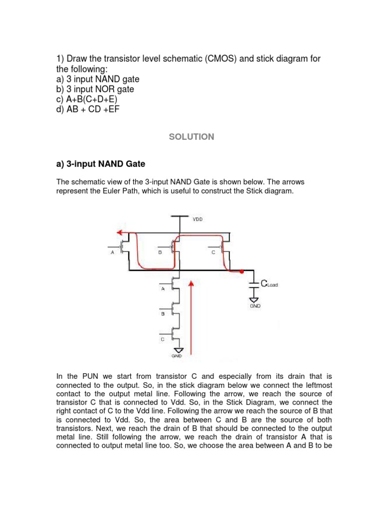 Stick Diagram Examples | PDF | Logic Gate | Theoretical Computer Science
