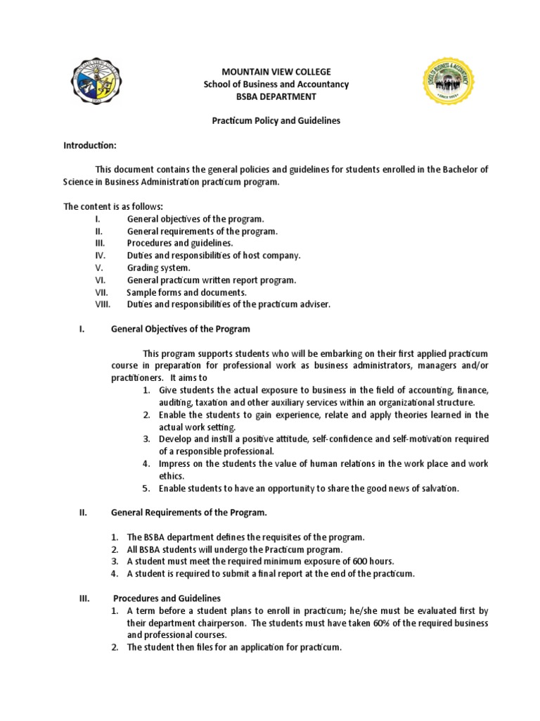 NEW OJT SBA Policy and Guidelines BSBA | PDF | Evaluation | Résumé