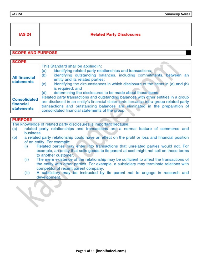 IAS 24 Related Party Disclosures: All Financial Statements | Download ...
