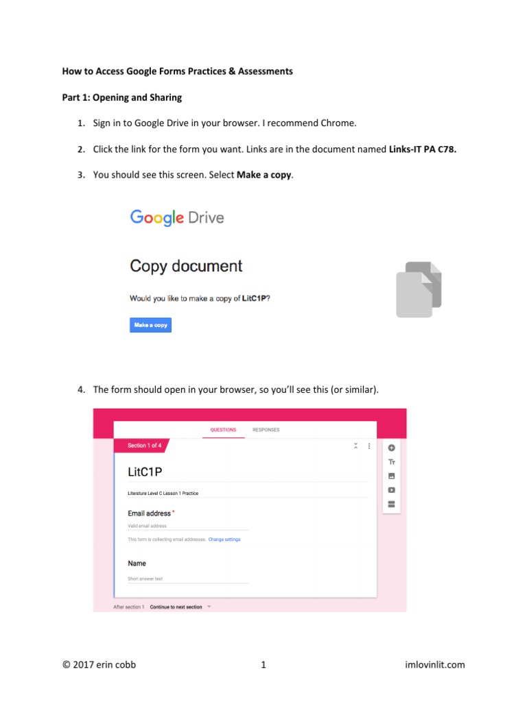 How To Access Google Forms Practices & Assessments Part 1: Opening and ...