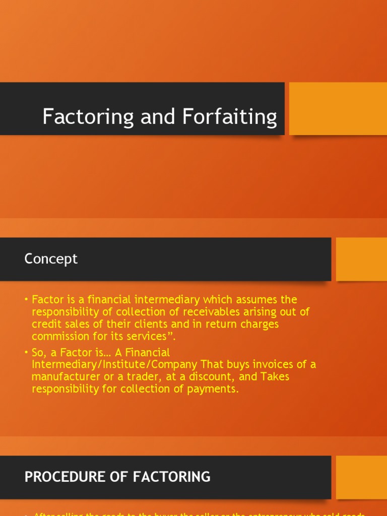 Factoring and Forfaiting | PDF