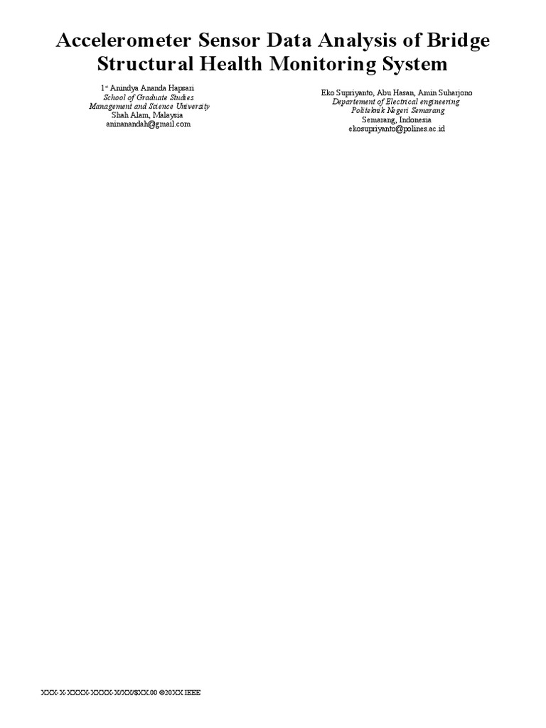 Accelerometer Sensor Data Analysis of Bridge Structural Health Monitoring System | PDF ...
