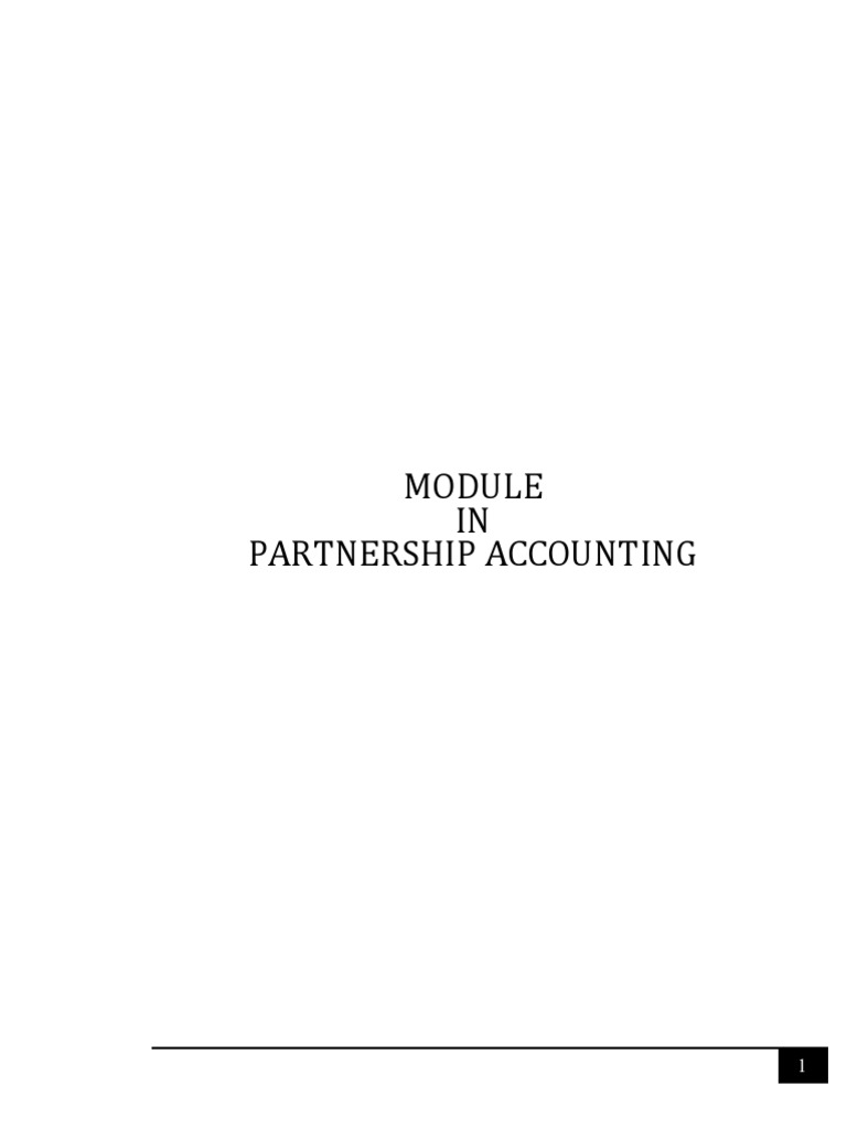 Module. Partnership Accounting | PDF | Debits And Credits | Partnership