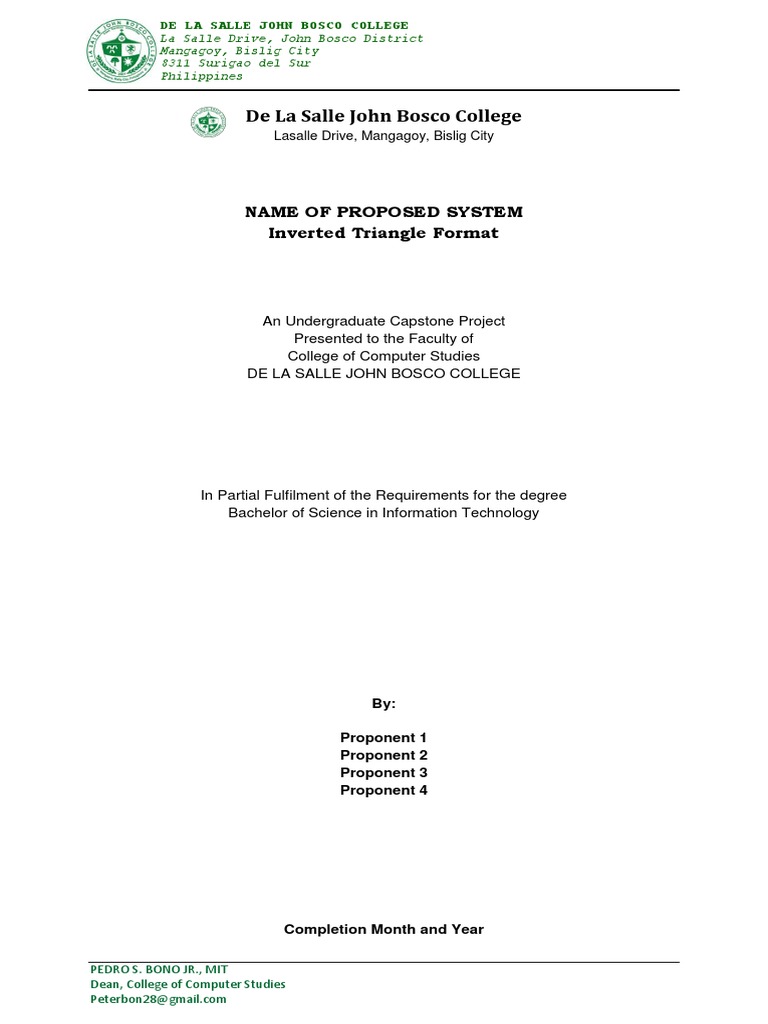 Module 4 Capstone Project Format Part 1 Pdf System Specification Technical Standard