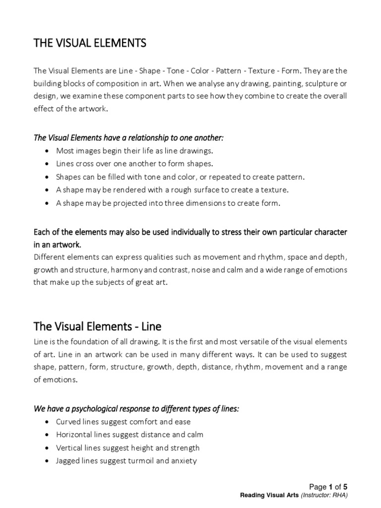 The Visual Elements Have A Relationship To One Another | PDF ...