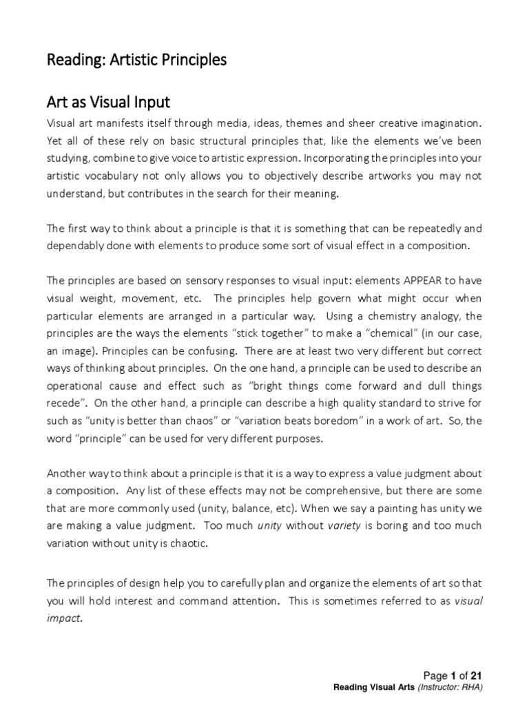 Module 1 2. READING VISUAL ARTS | PDF | Abstract Art | Composition ...
