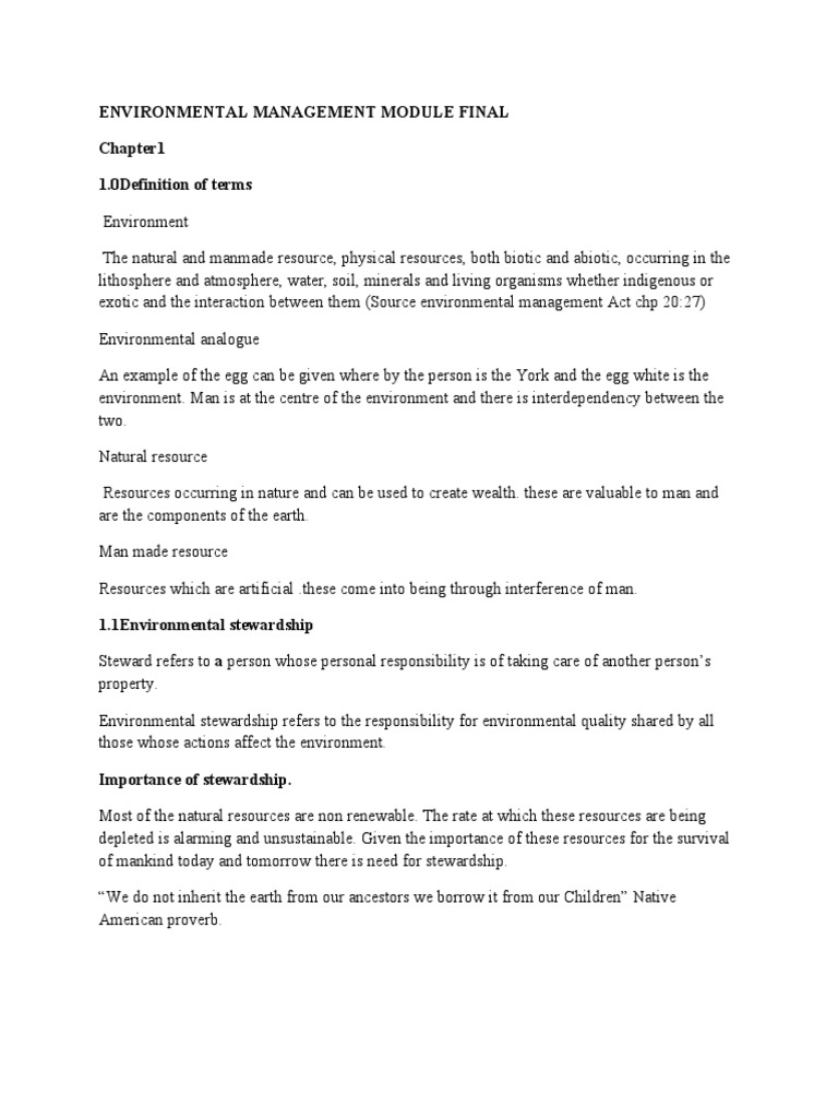 Environmental Management Module | PDF | Ecosystem | Wetland