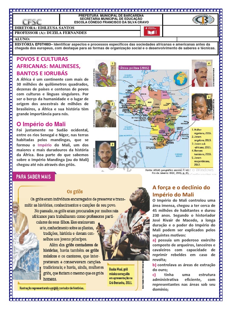 Povos Africanos: Malineses, Bantos e Iorubás | PDF | África | Mali