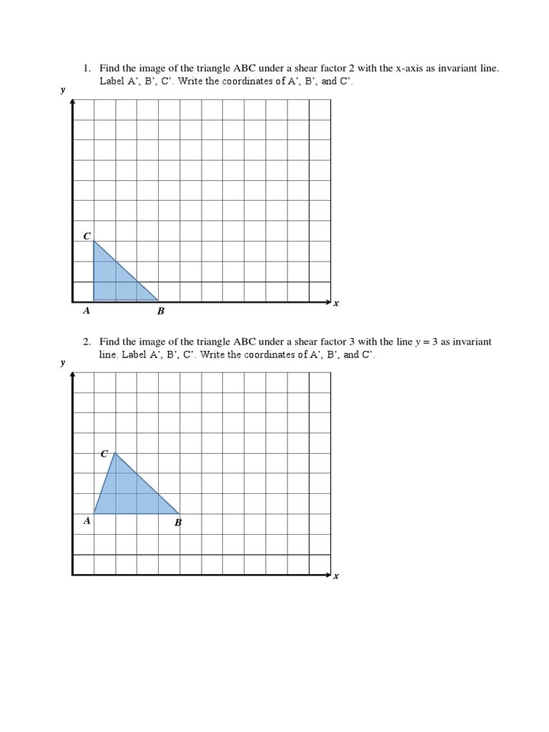 Worksheet Shear | PDF | Cartesian Coordinate System | Geometry