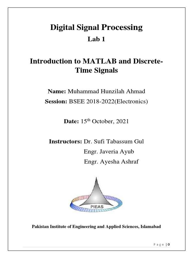 Digital Signal Processing Lab1 | PDF | Phase (Waves) | Complex Number