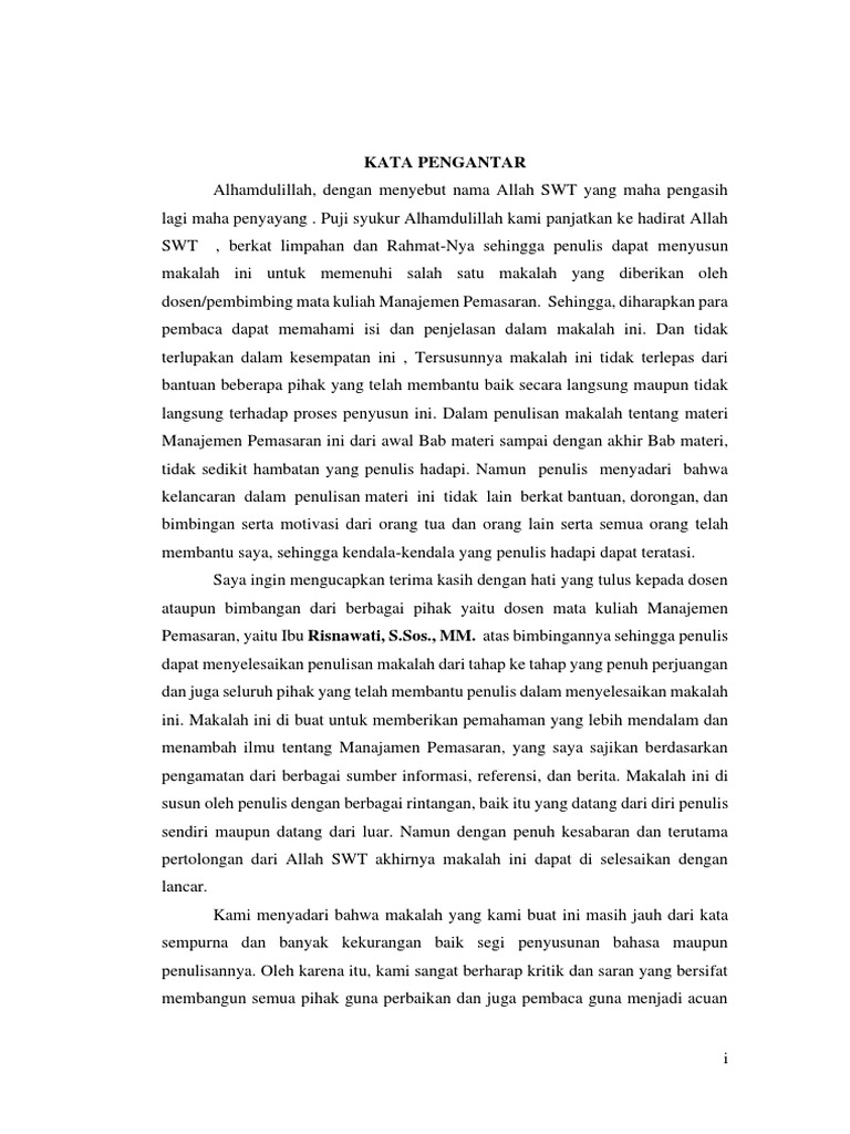 Makalah Manajemen Pemasaran | PDF | Karier & Perkembangan