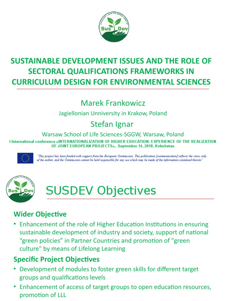 SUSDEV PPT Kokshetau 20180914 | PDF | Sustainability | Vocational Education