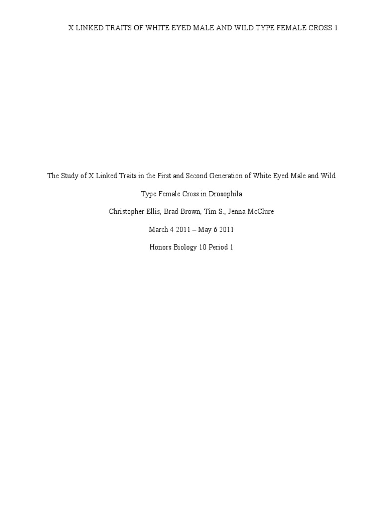 Fruit Fly Lab Report Pdf Chi Squared Test Genetics