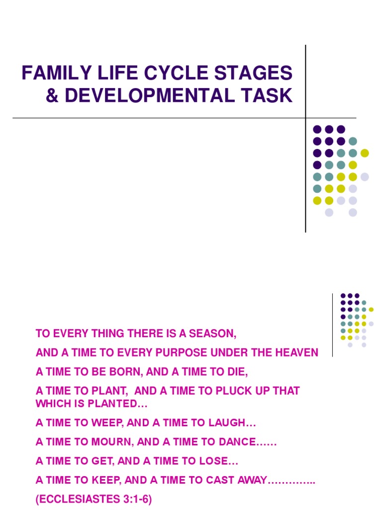 Family Life Cycle Stages & Developmental Task | PDF | Family | Marriage