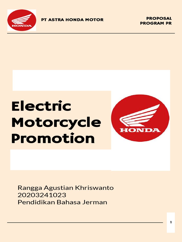 Proposal Program PR "Electric Motorcycle Promotion" | PDF