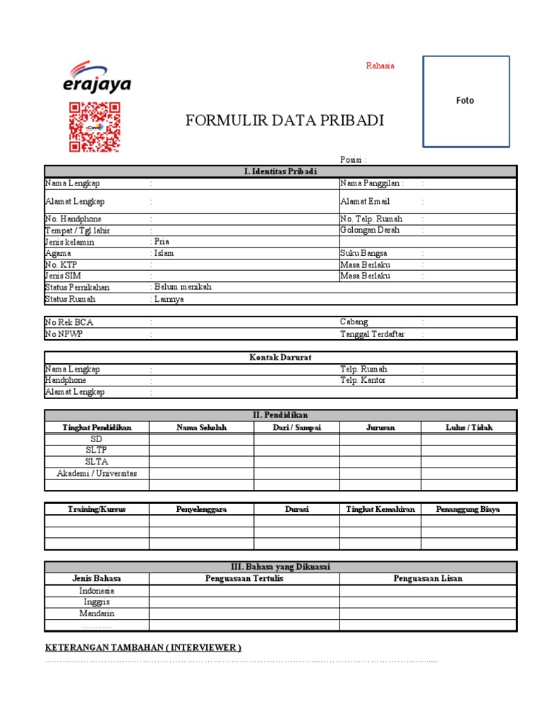 Erajaya Application Form - New | PDF