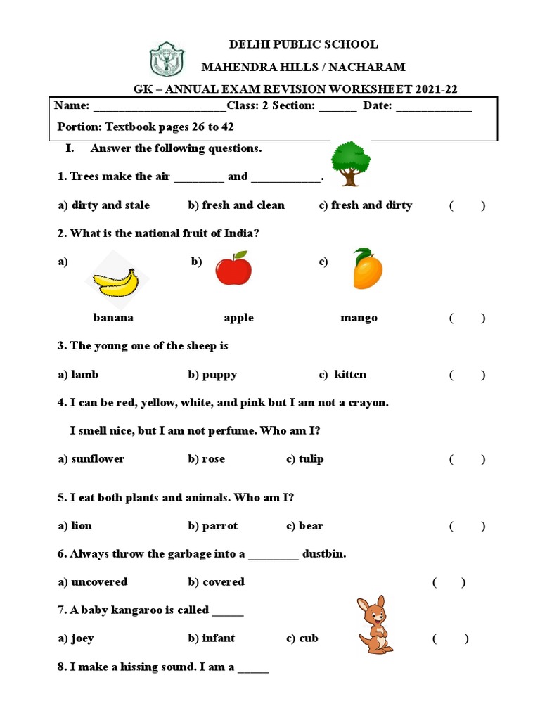 Class 2 GK Revision | PDF | Botany | Plants